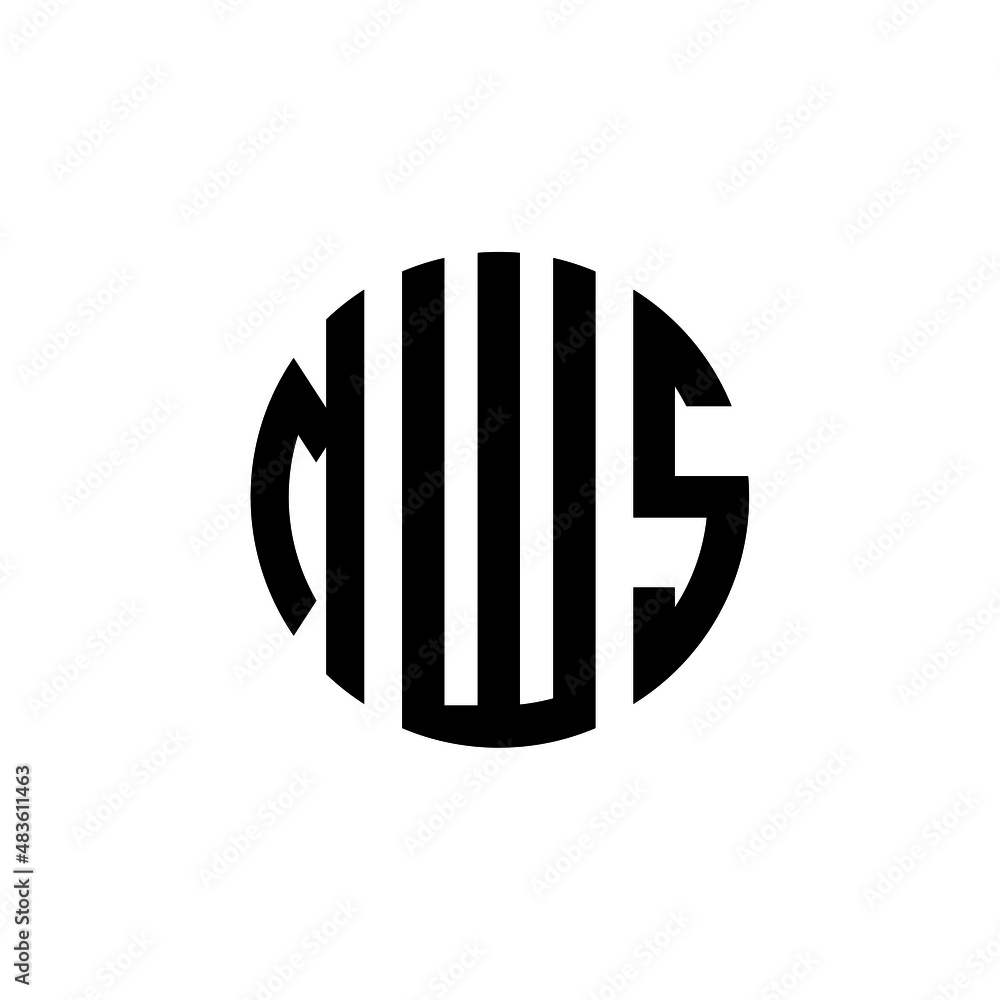 MWS letter logo design. MWS modern letter logo with black background ...