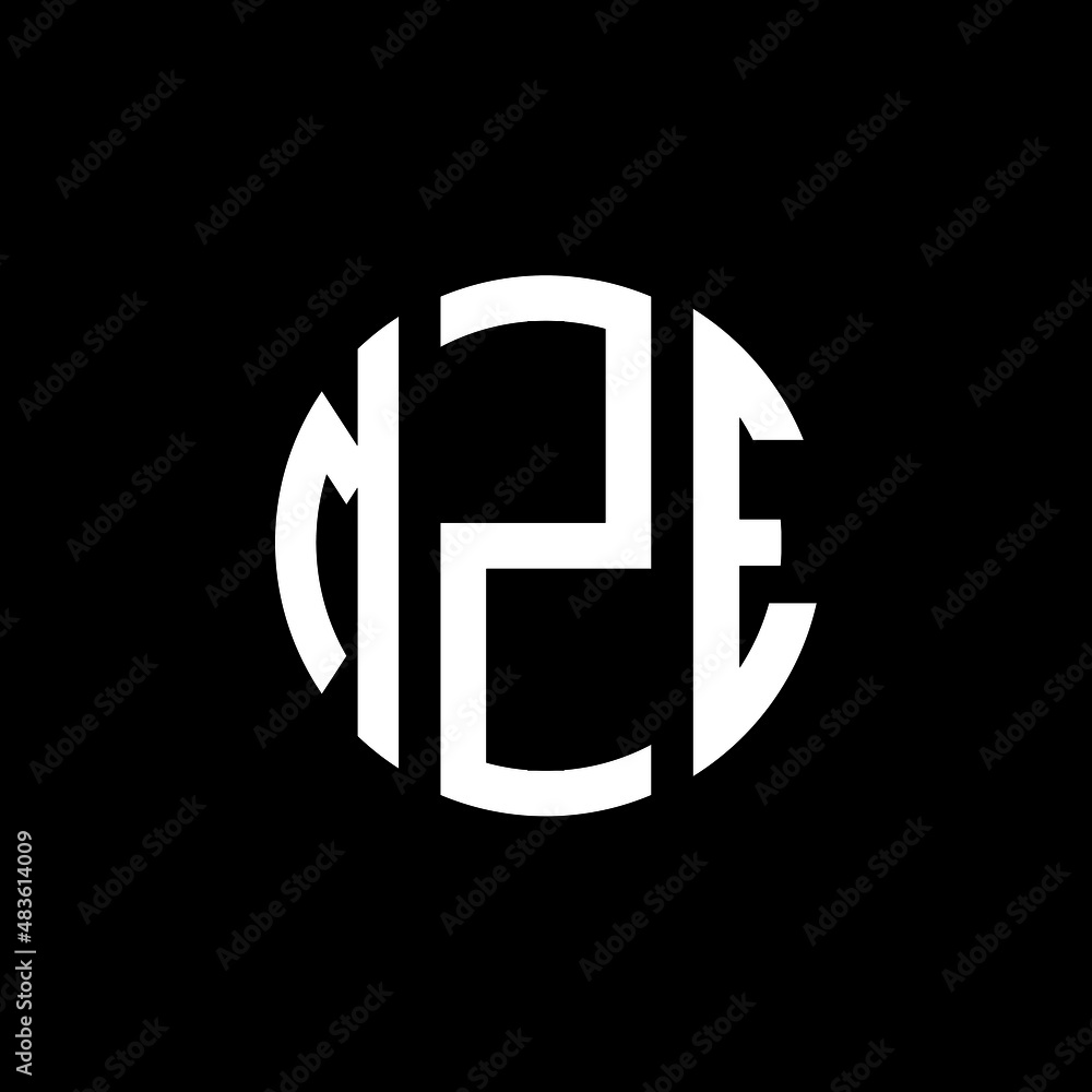 MZE letter logo design. MZE modern letter logo with black background ...