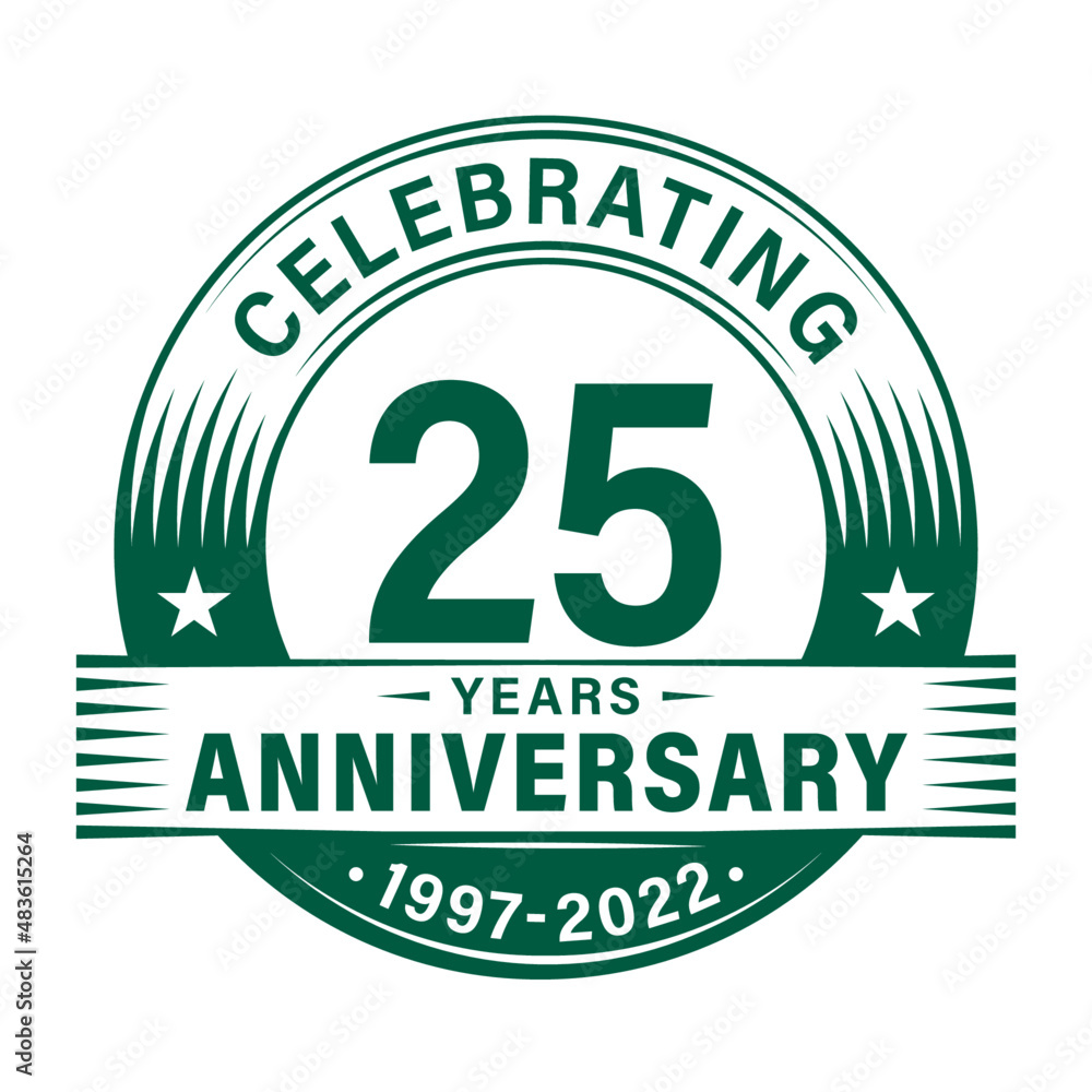 25 years anniversary celebration design template. 25th logo vector ...