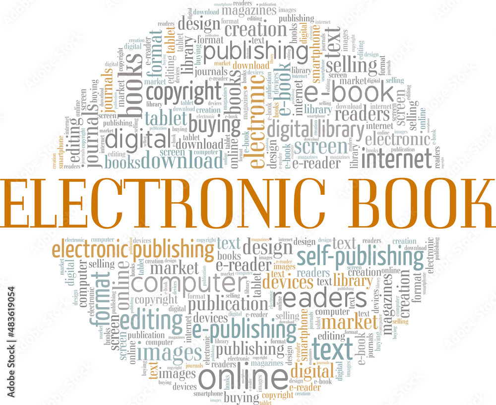 Electronic Book conceptual vector illustration word cloud isolated on ...