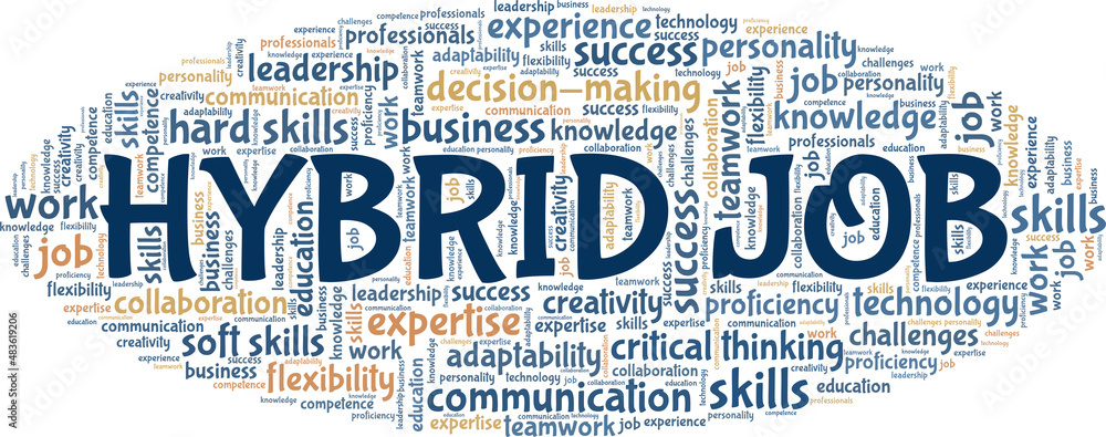 Hybrid Job conceptual vector illustration word cloud isolated on white ...