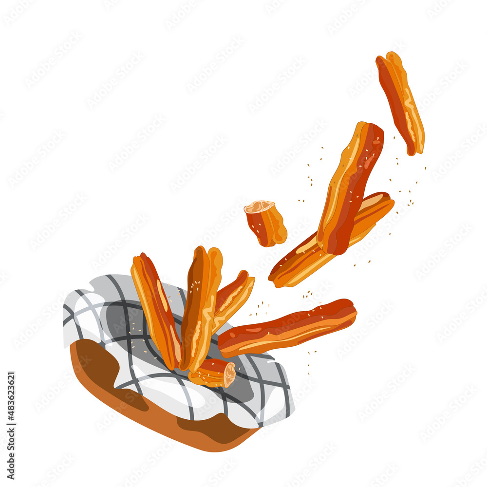 Chinese traditional food,deep fried bread sticks. Fried donut sticks ...