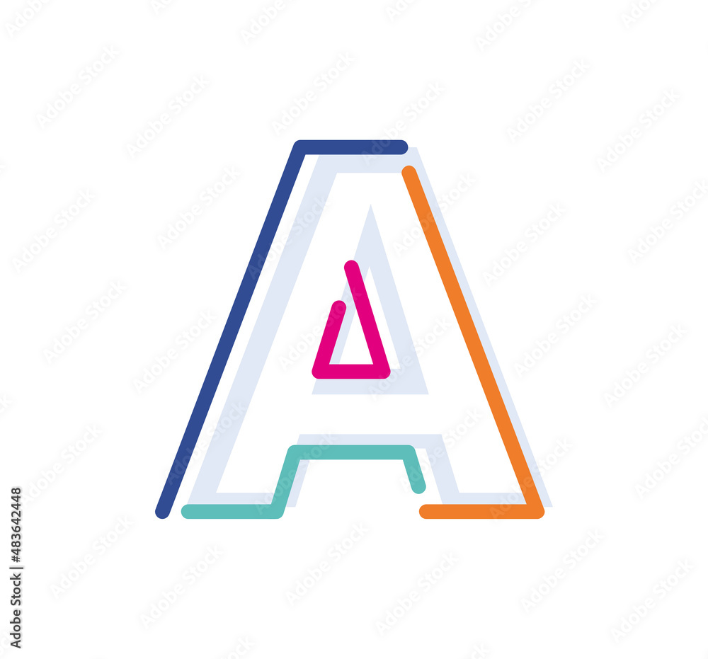 Abstract Letter A Line Colorful linear logotype. modern letter lines ...