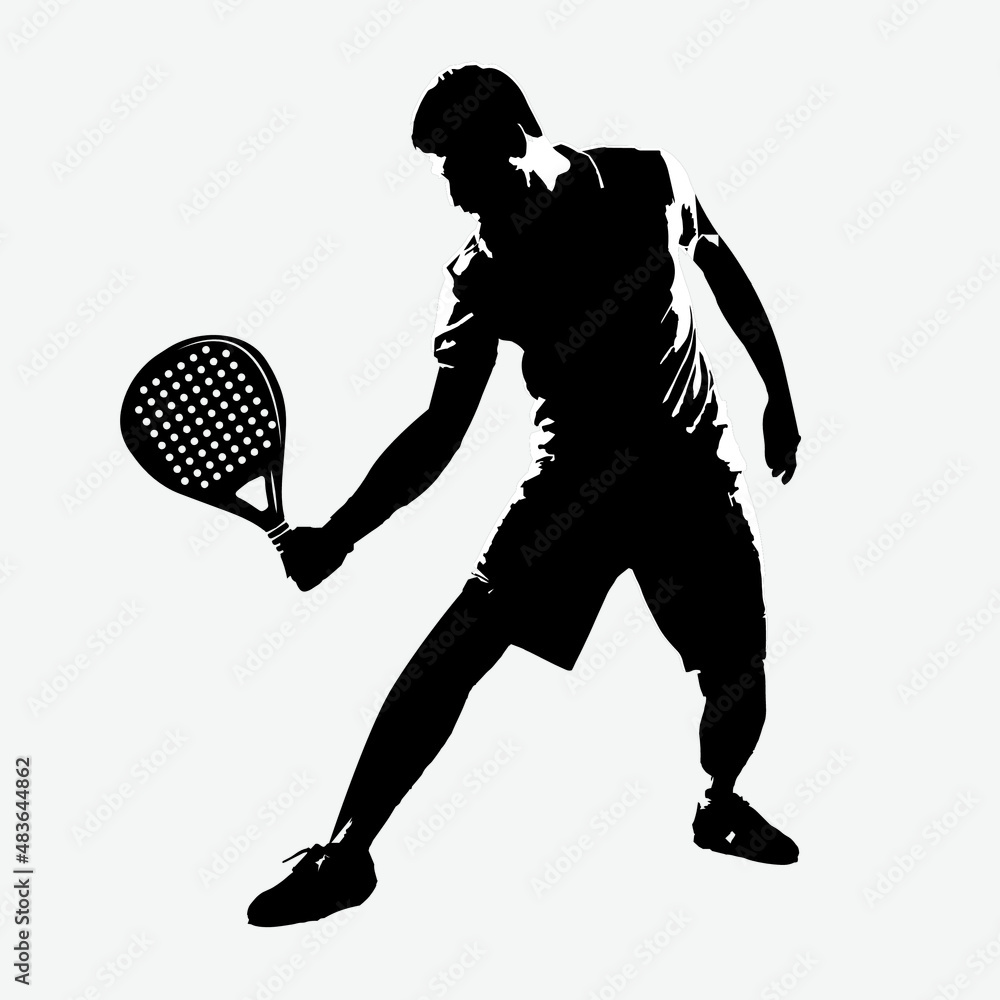 Padel Tennis Player Icon Illustration. Paddle Sport Vector Graphic ...