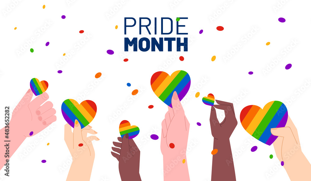 Pride month celebration vector illustration concept. Multinational ...