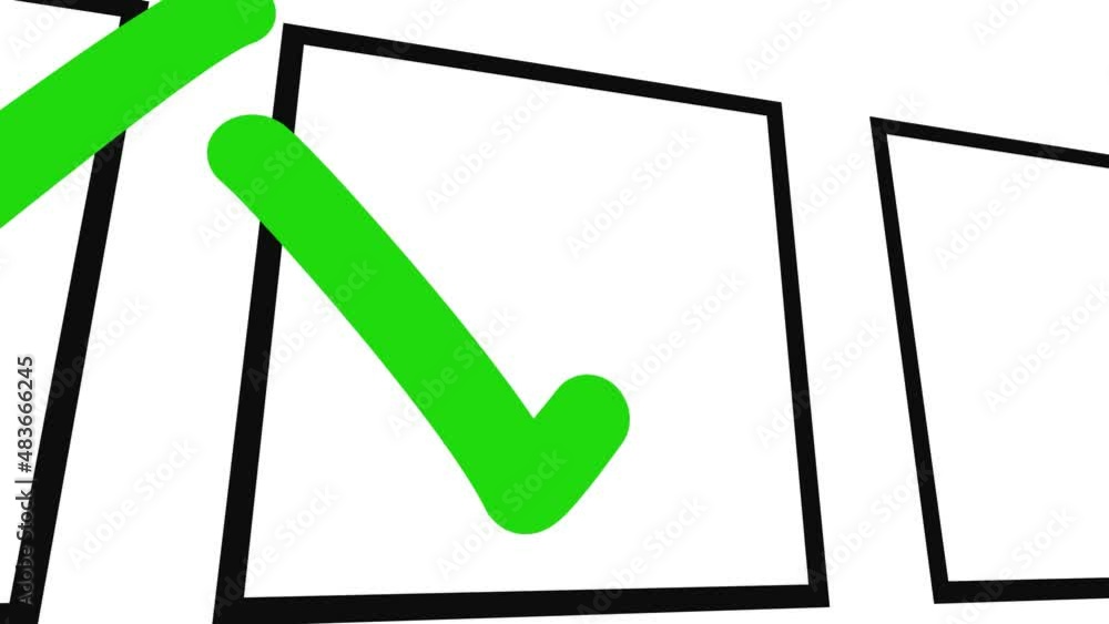 Checklist Animation with green Check Mark on white background, Checked ...