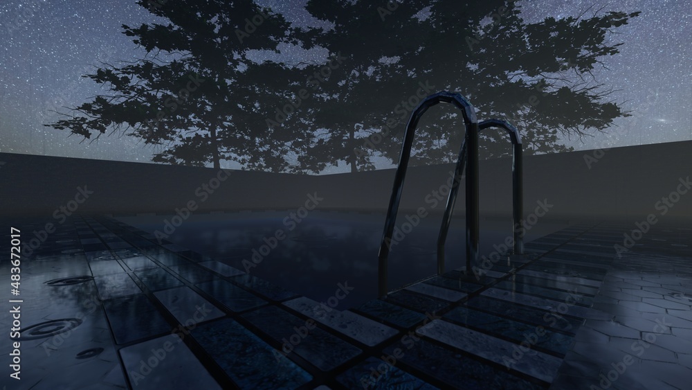 liminal space flood & pool Stock Illustration | Adobe Stock