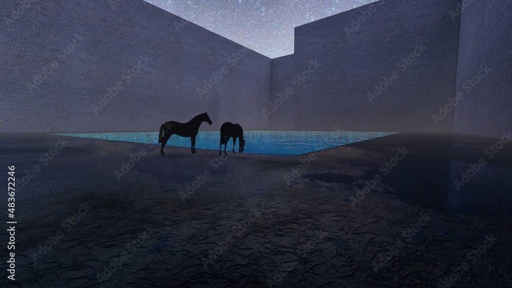 liminal space giant structure Stock Illustration | Adobe Stock