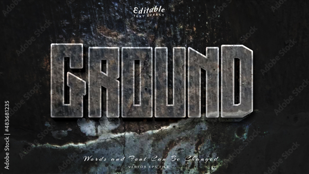 ground editable text effect, free font. Stock Vector | Adobe Stock