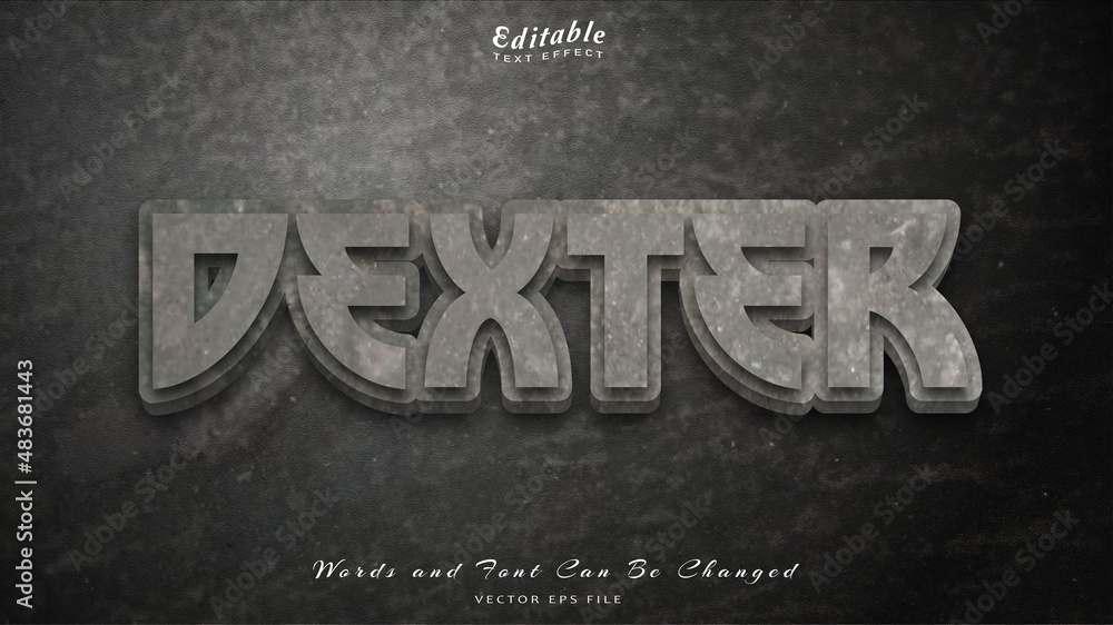 dexter editable text effect, free font. Stock Vector | Adobe Stock