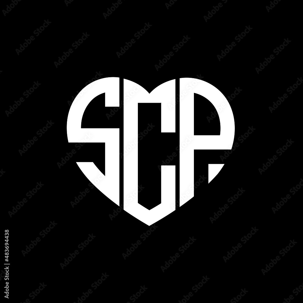 Vecteur Stock SCP letter logo design on black background.SCP creative ...