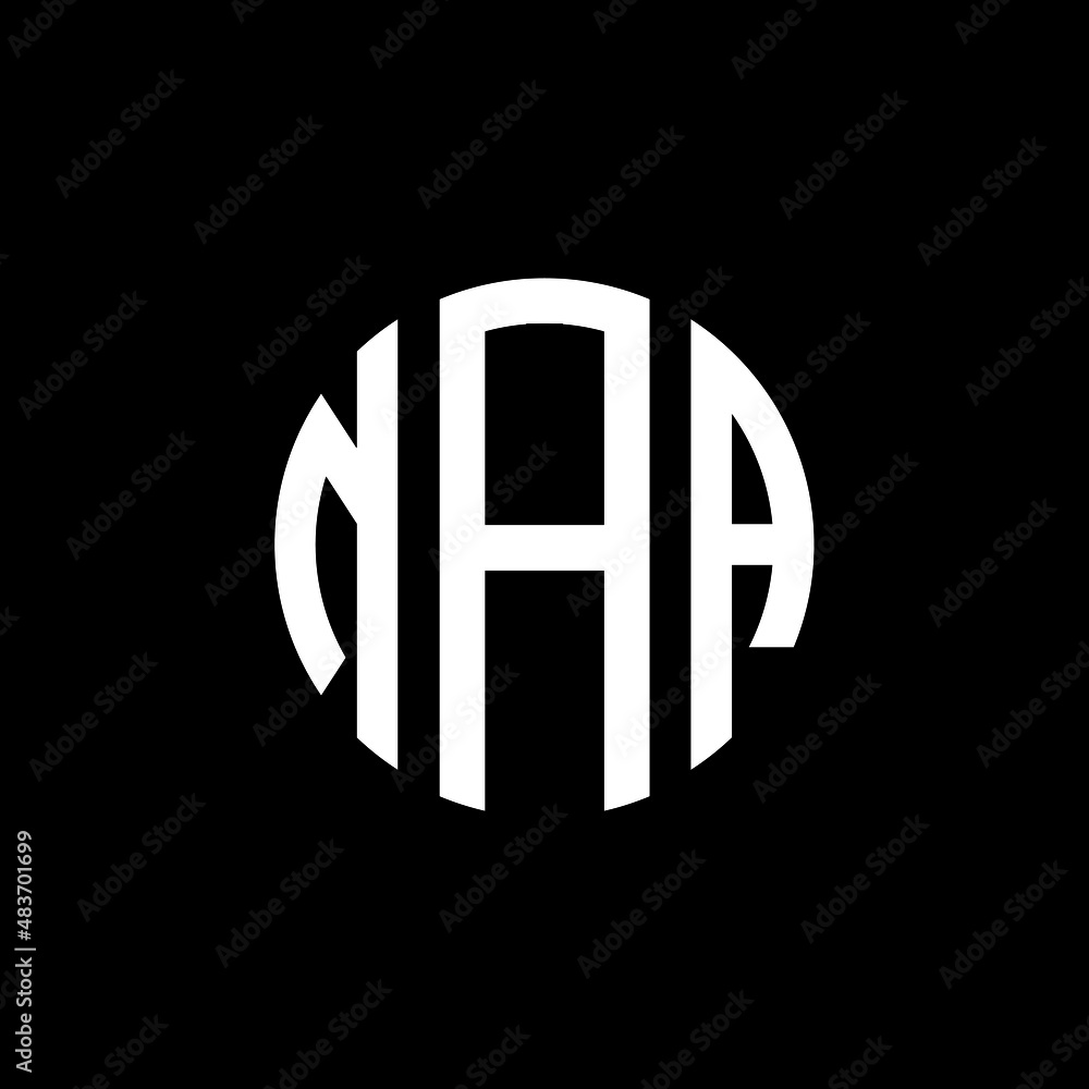 NAA letter logo design. NAA modern letter logo with black background ...