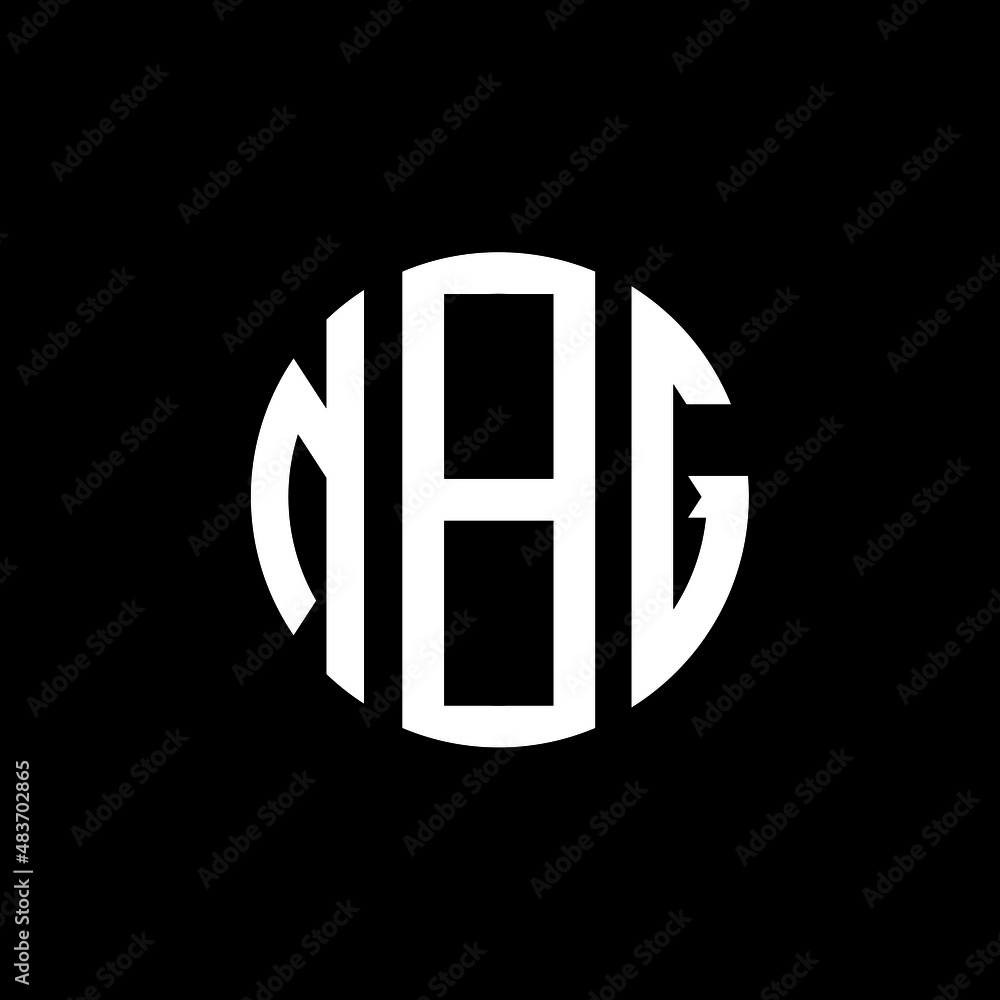 NBG letter logo design. NBG modern letter logo with black background ...