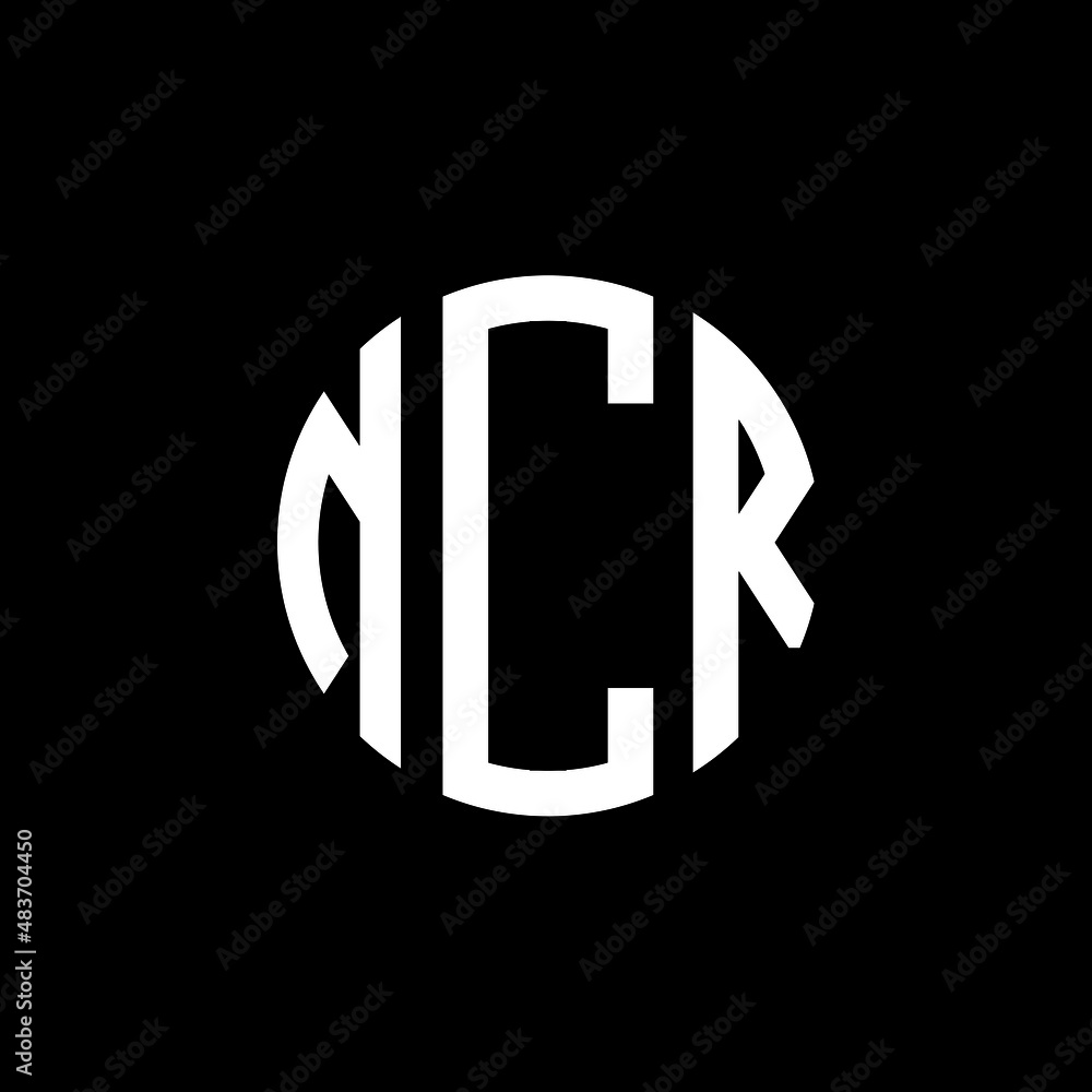 NCR letter logo design. NCR modern letter logo with black background ...