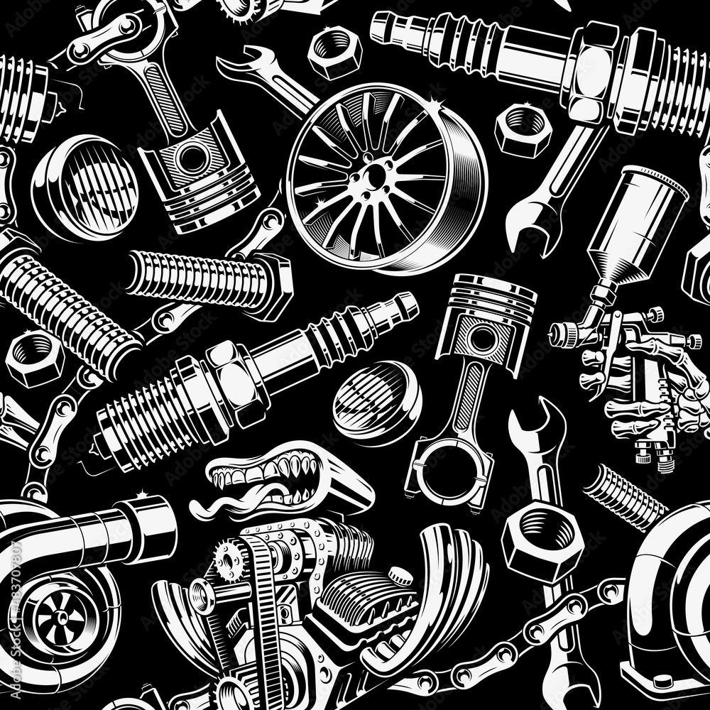 Auto parts seamless background, this background can be used as ...