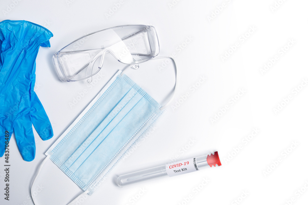 Kit tested Covid-19 , Coronavirus symptoms medical concept with PPE and ...