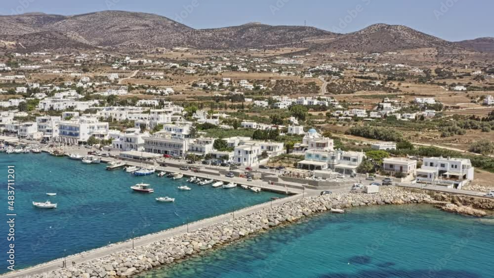 Aliki Paros Greece Aerial v1 drone fly around capturing exotic aegean ...