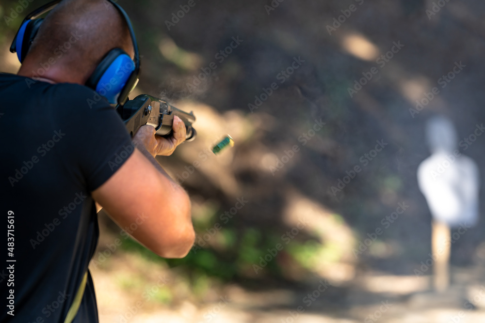 target shooting at a shooting range with an automatic weapon Stock ...