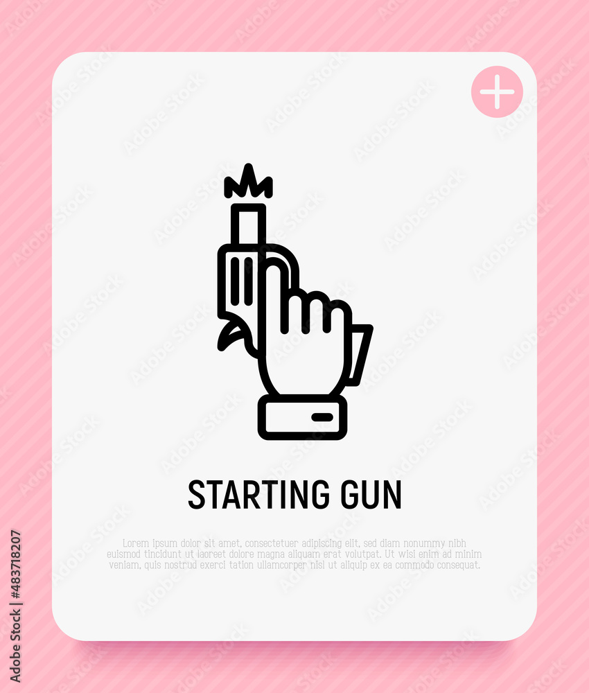 Starting gun: pistol in hand shots. Modern vector illustration of sport ...