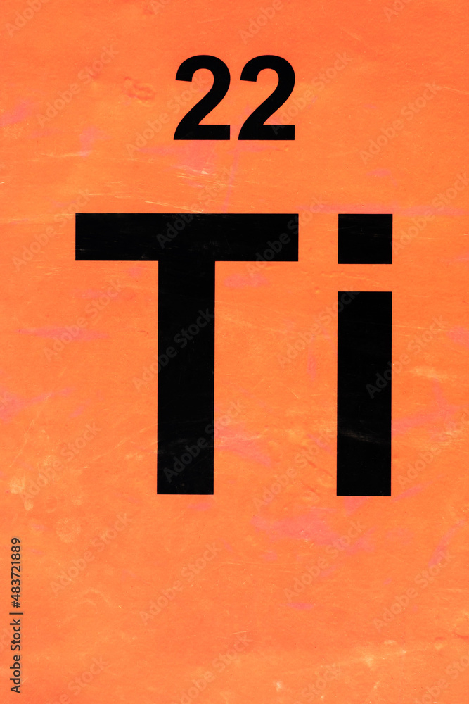 Atomic number 22, Titanium. Ti. Periodic table of elements Stock Photo ...