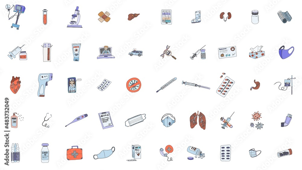 hospital inventory and life support apparatus new Stock Vector | Adobe ...