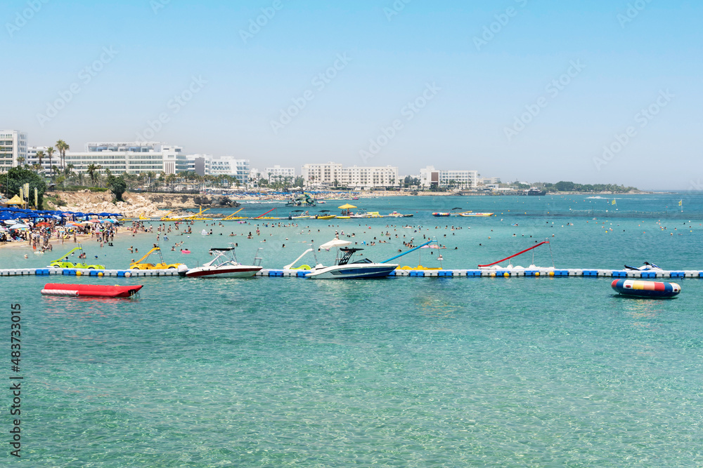 Fig tree bay beach in Protaras, Cyprus. Summer vacation concept. Stock ...