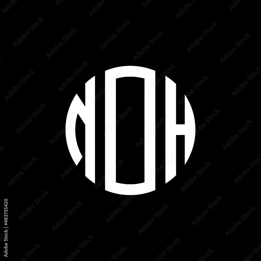 NDH letter logo design. NDH modern letter logo with black background ...