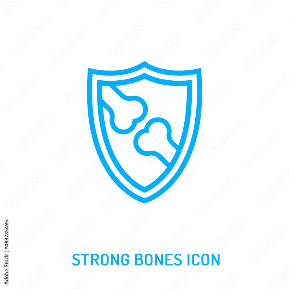 Strong healthy bones icon. Human health medical pictogram. Stock Vector ...