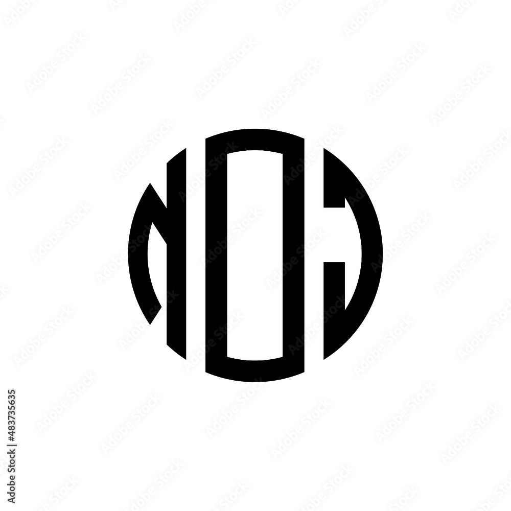 NDJ letter logo design. NDJ modern letter logo with black background ...