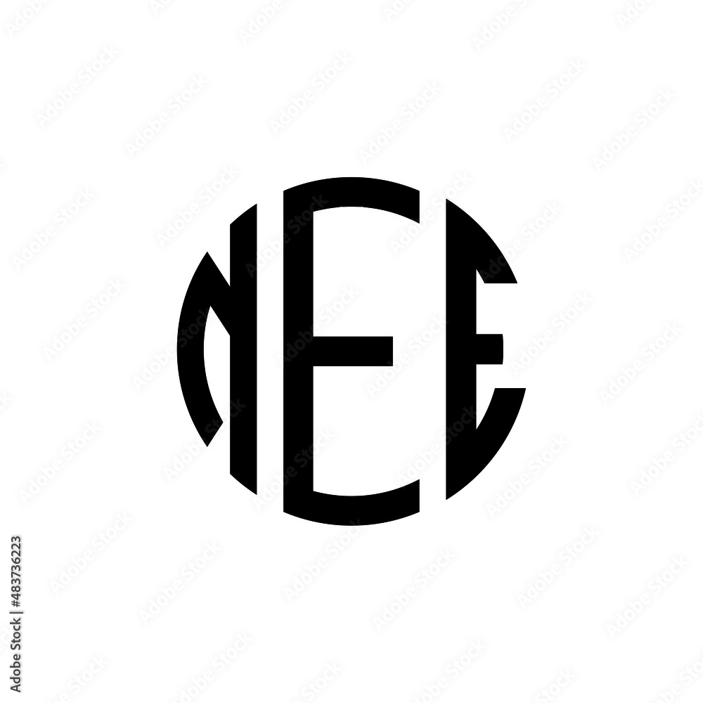 NEE letter logo design. NEE modern letter logo with black background ...
