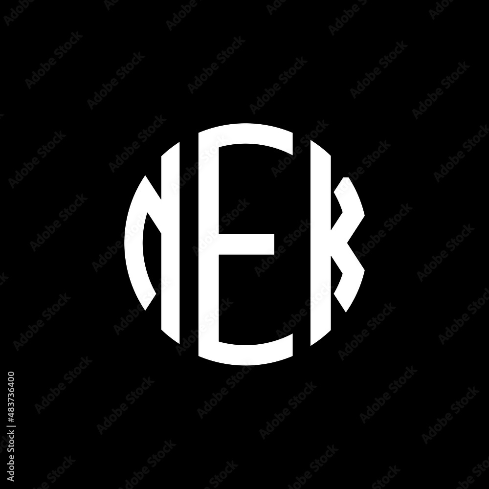 Vecteur Stock NEK letter logo design. NEK modern letter logo with black ...