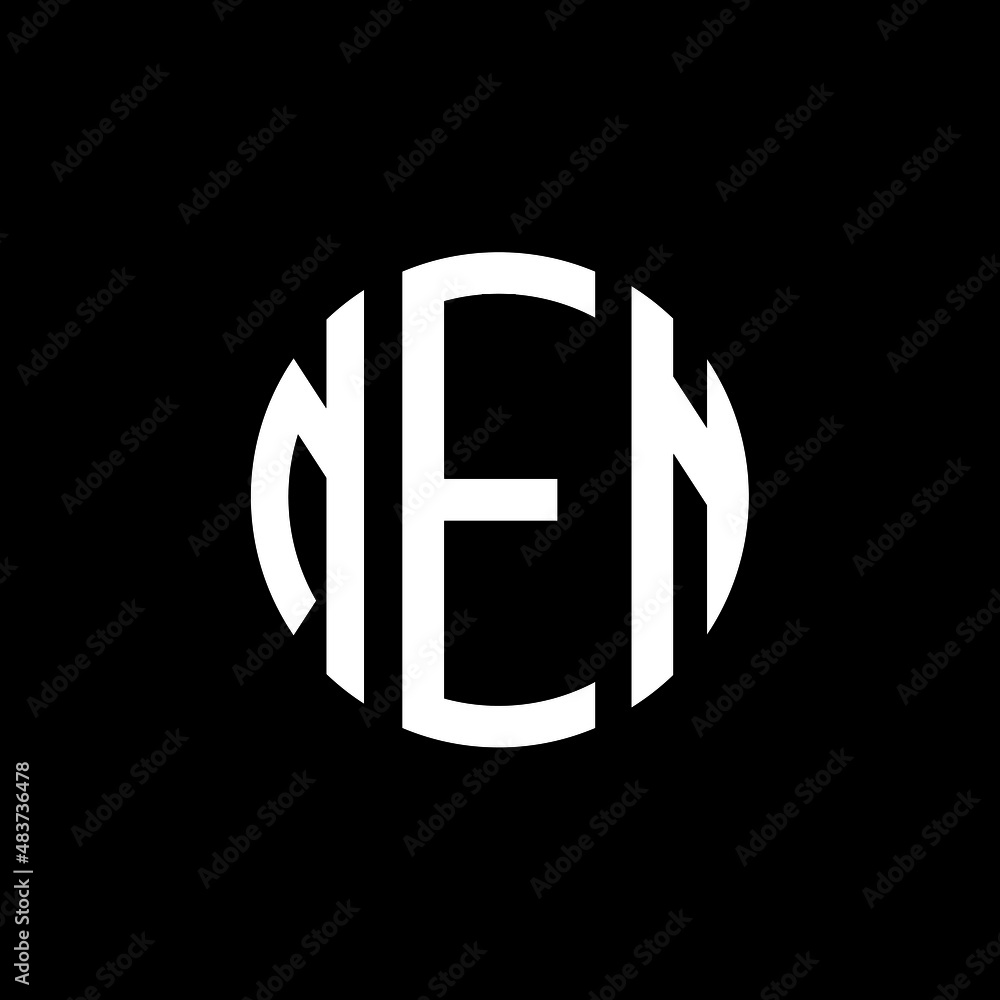 NEN letter logo design. NEN modern letter logo with black background ...