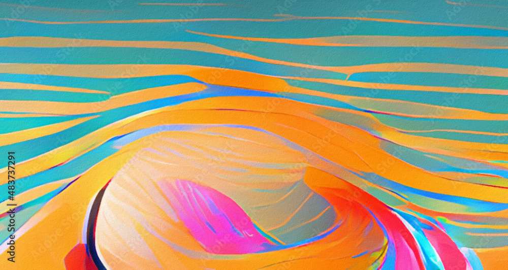 Abstract art painting. Graphic design colorful artwork, bright colors ...