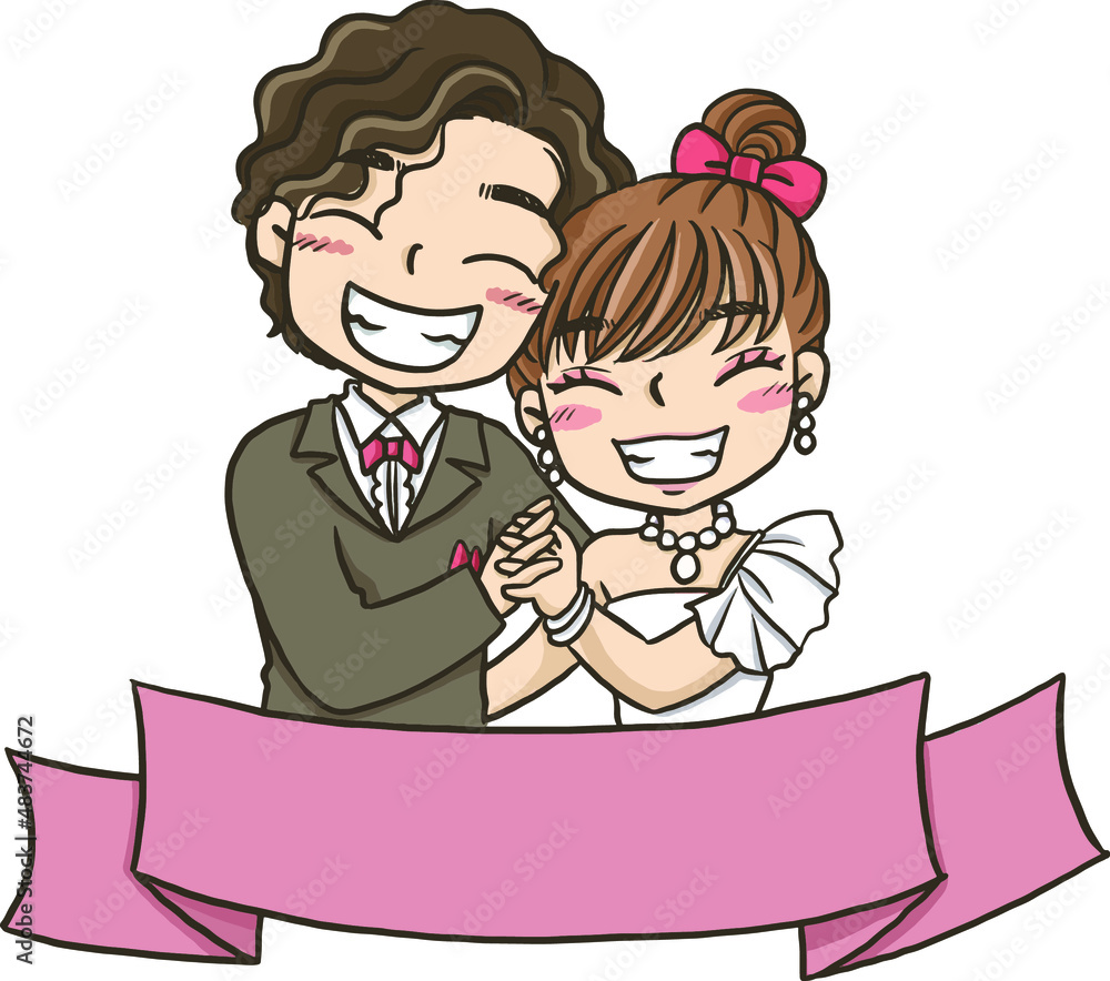 Vetor do Stock: married couple cartoon cute kawaii anime chibi anime ...