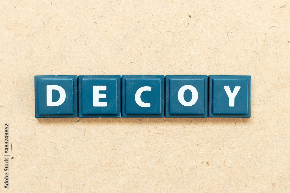 Poster Tile alphabet letter in word decoy on wood background – Wall Art ...