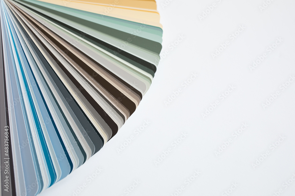 Paper color sample palette catalogue for paints on white background ...