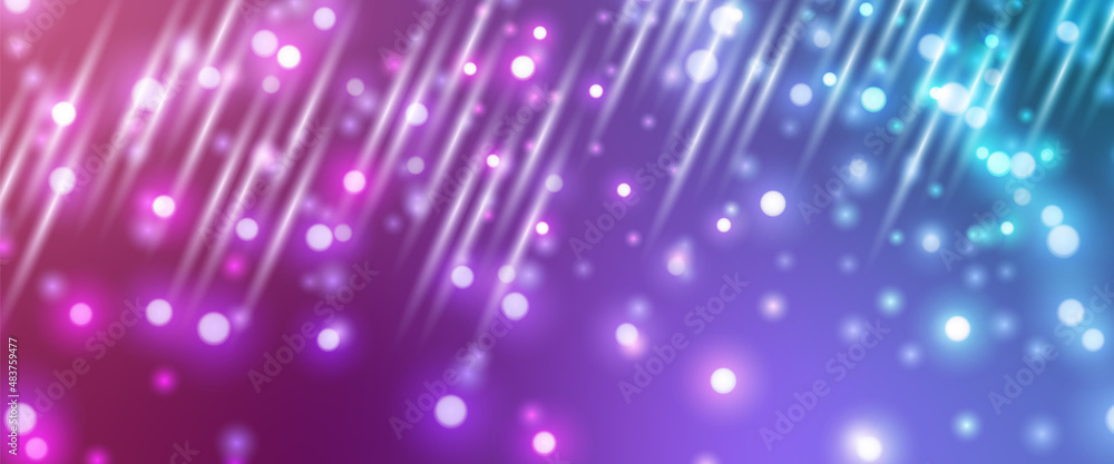 Space background with light stripes, galaxy with realistic nebula and ...