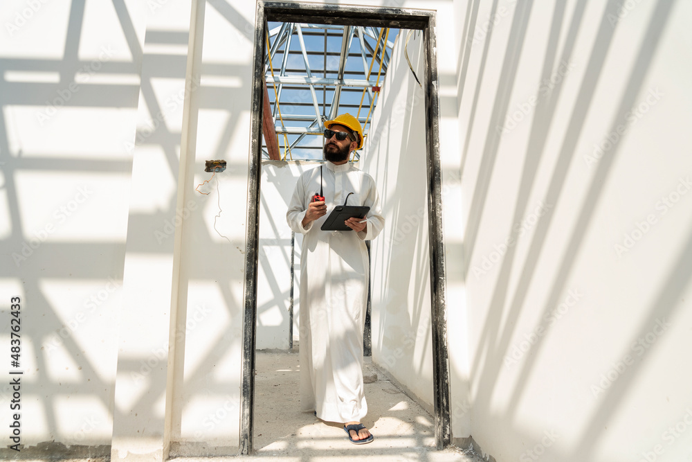 Concept of construction and real estate development.Middle Eastern Arab ...