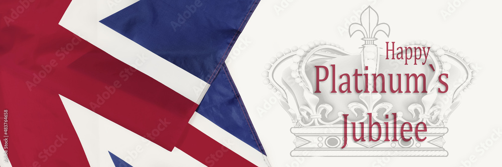 Platinum jubilee of Queen Elizabeth of Great Britain.British flag and ...