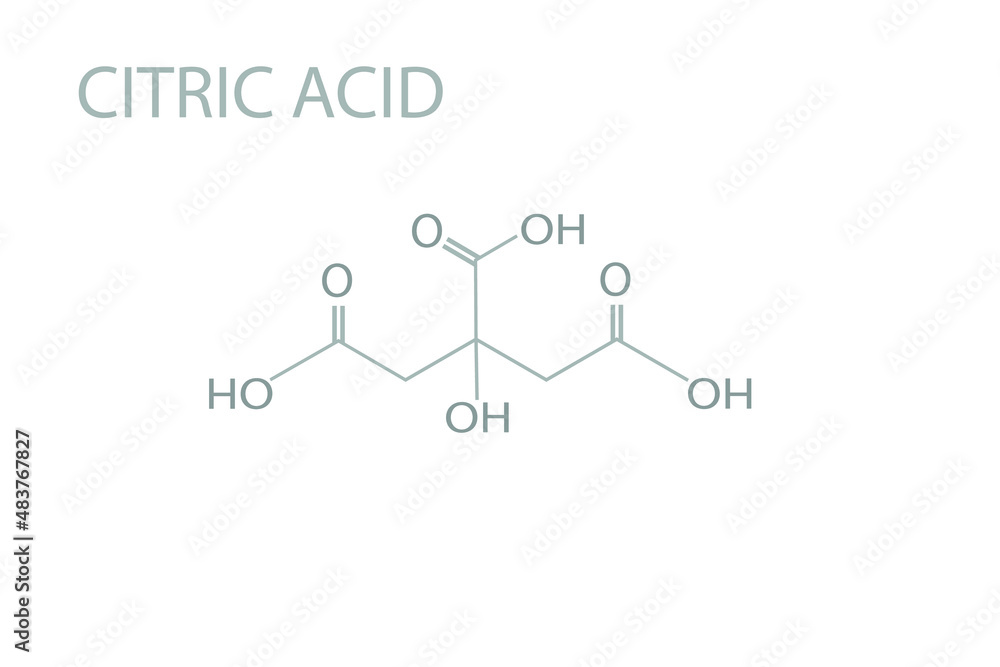 Citric acid molecular skeletal chemical formula. Stock Vector | Adobe Stock