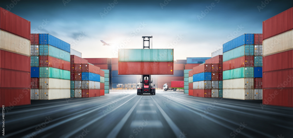 Global business logistics import export and Container handler in the ...