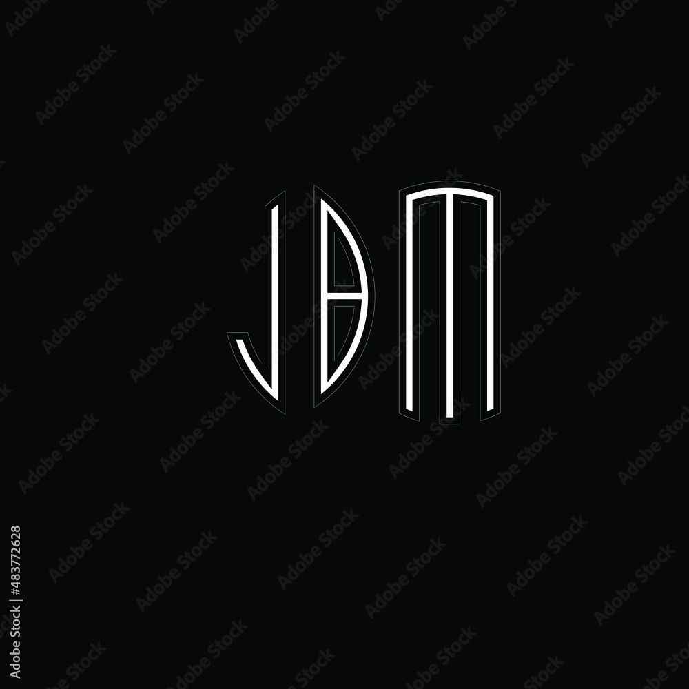 Title: JBM Letter logo design with a circular shape vector in ...