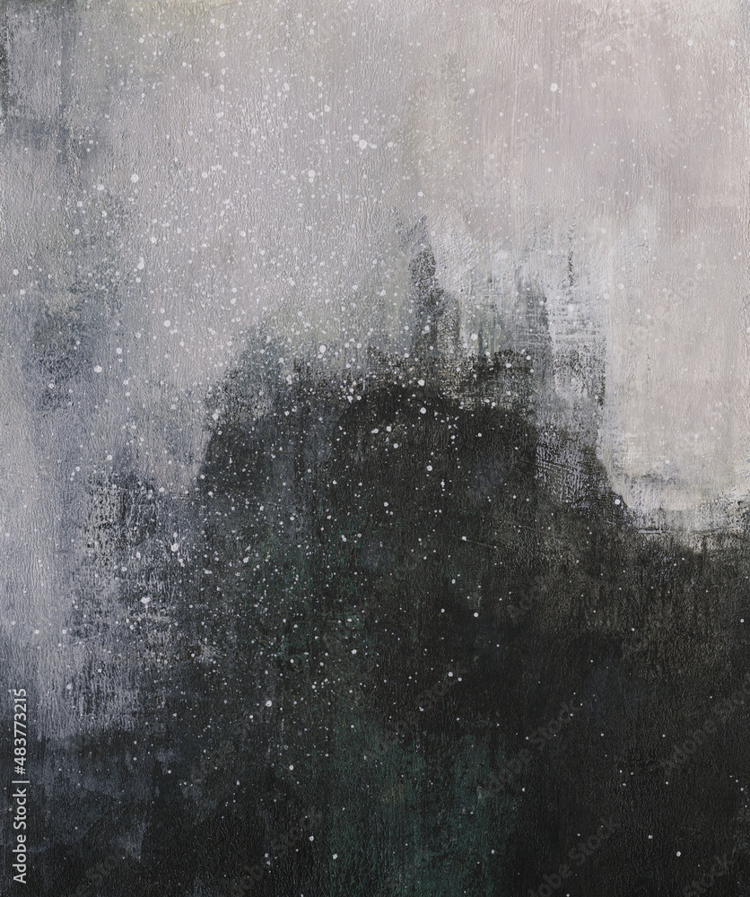 Abstract dark winter landscape. Versatile artistic image for creative ...