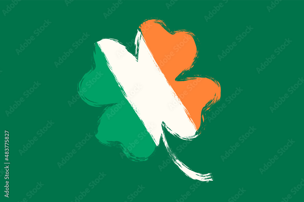 Irish Flag Four Leaf Clover