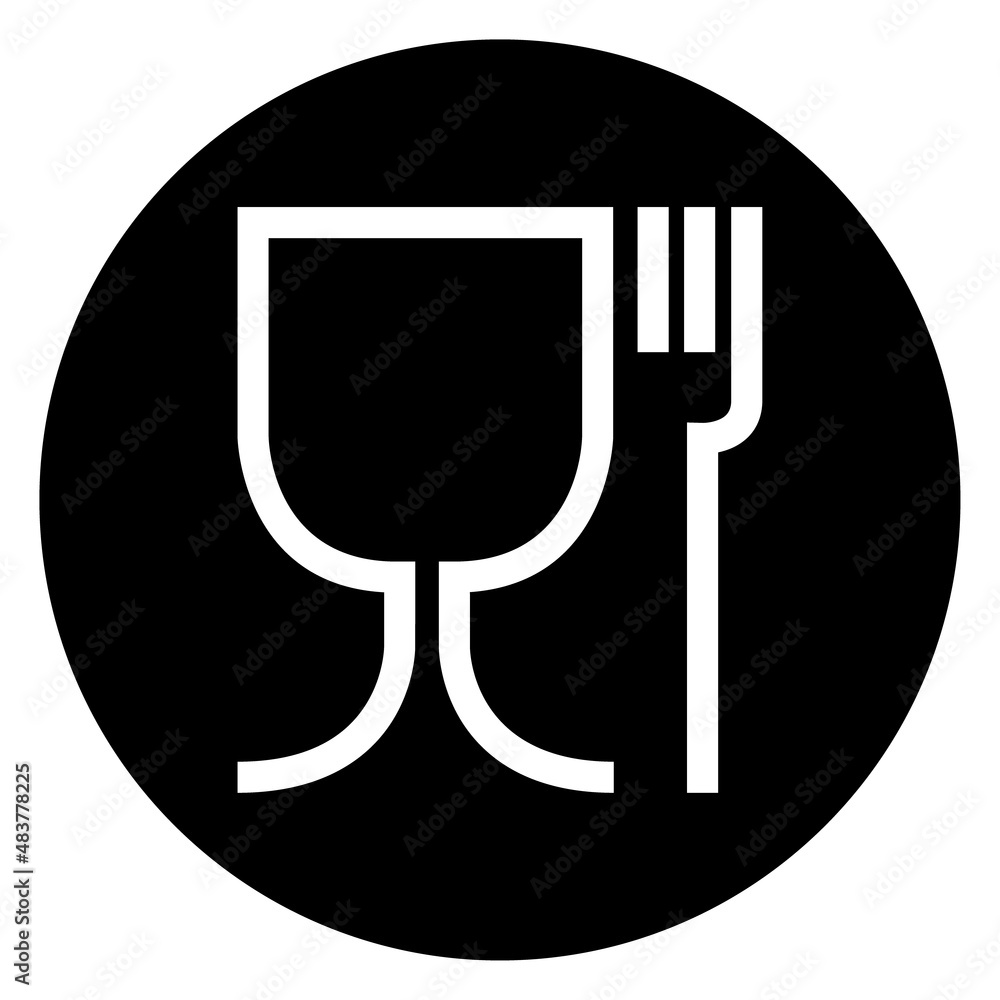 Food safe symbol. The international icon for food safe material, wine ...