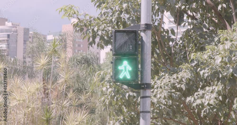 pedestrian traffic light, pedestrian traffic signal, pedestrian, with ...
