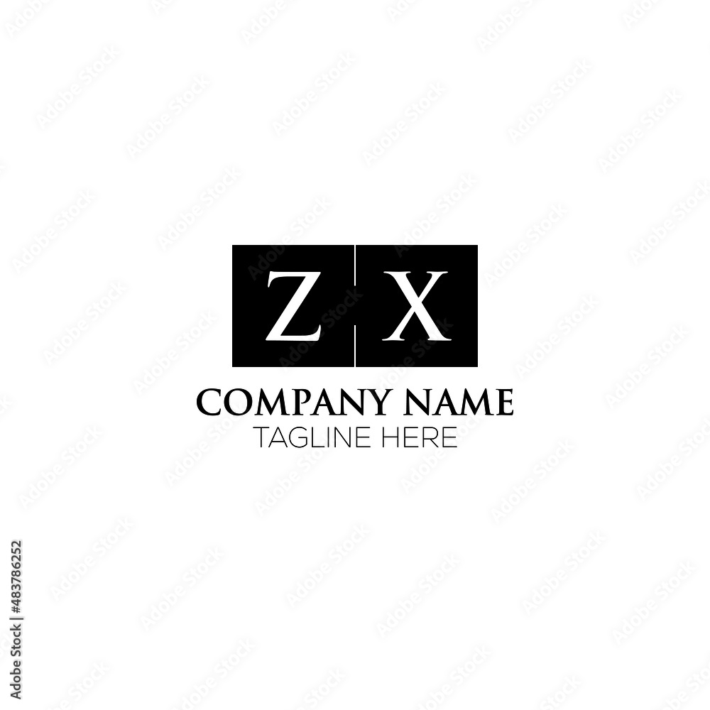 ZX letter logo design on white background.ZX creative initials letter ...