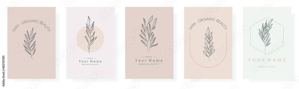 continuous lines flower flora logo wedding greeting card bride and ...