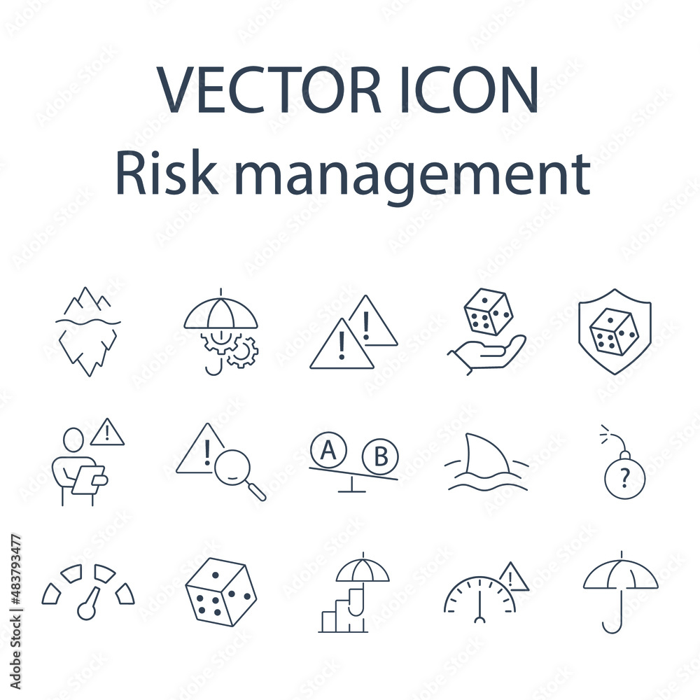 Risk Management icons set . Risk Management pack symbol vector elements ...
