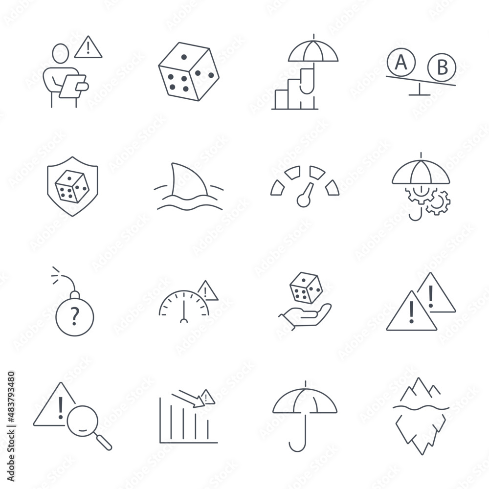 Risk Management icons set . Risk Management pack symbol vector elements ...